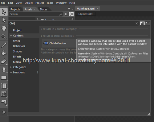 Customizing Silverlight ChildWindow Style using Blend | Kunal Chowdhury